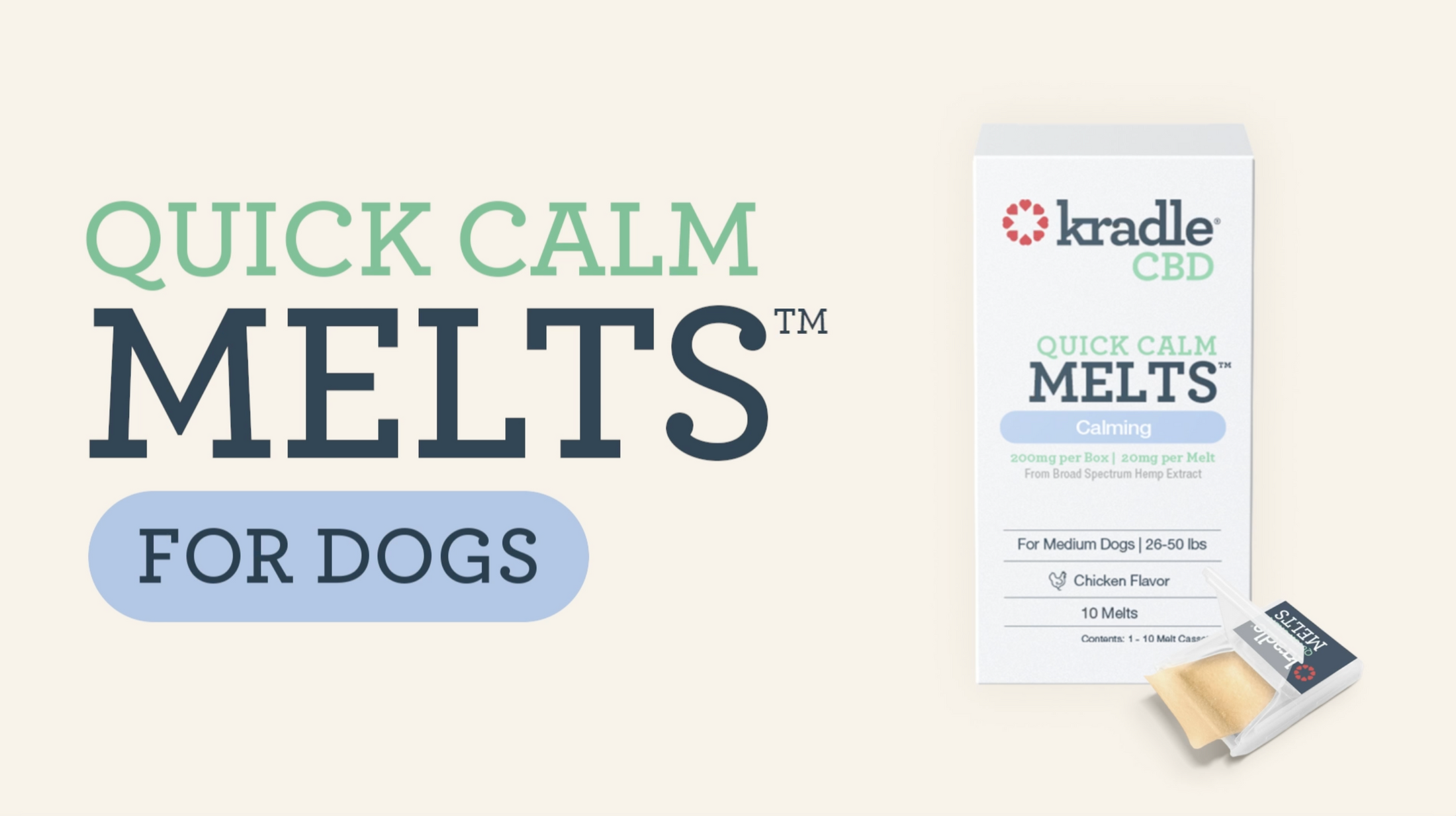Fast-Acting Calming CBD Melts for Dogs | Kradle My Pet